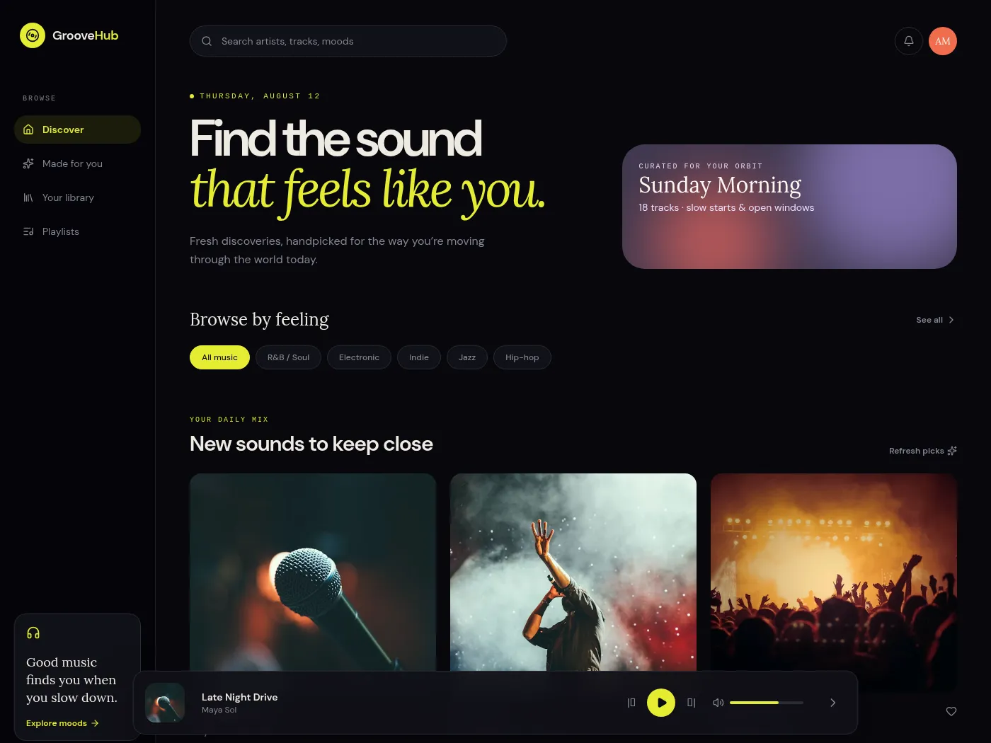 GrooveHub Music App