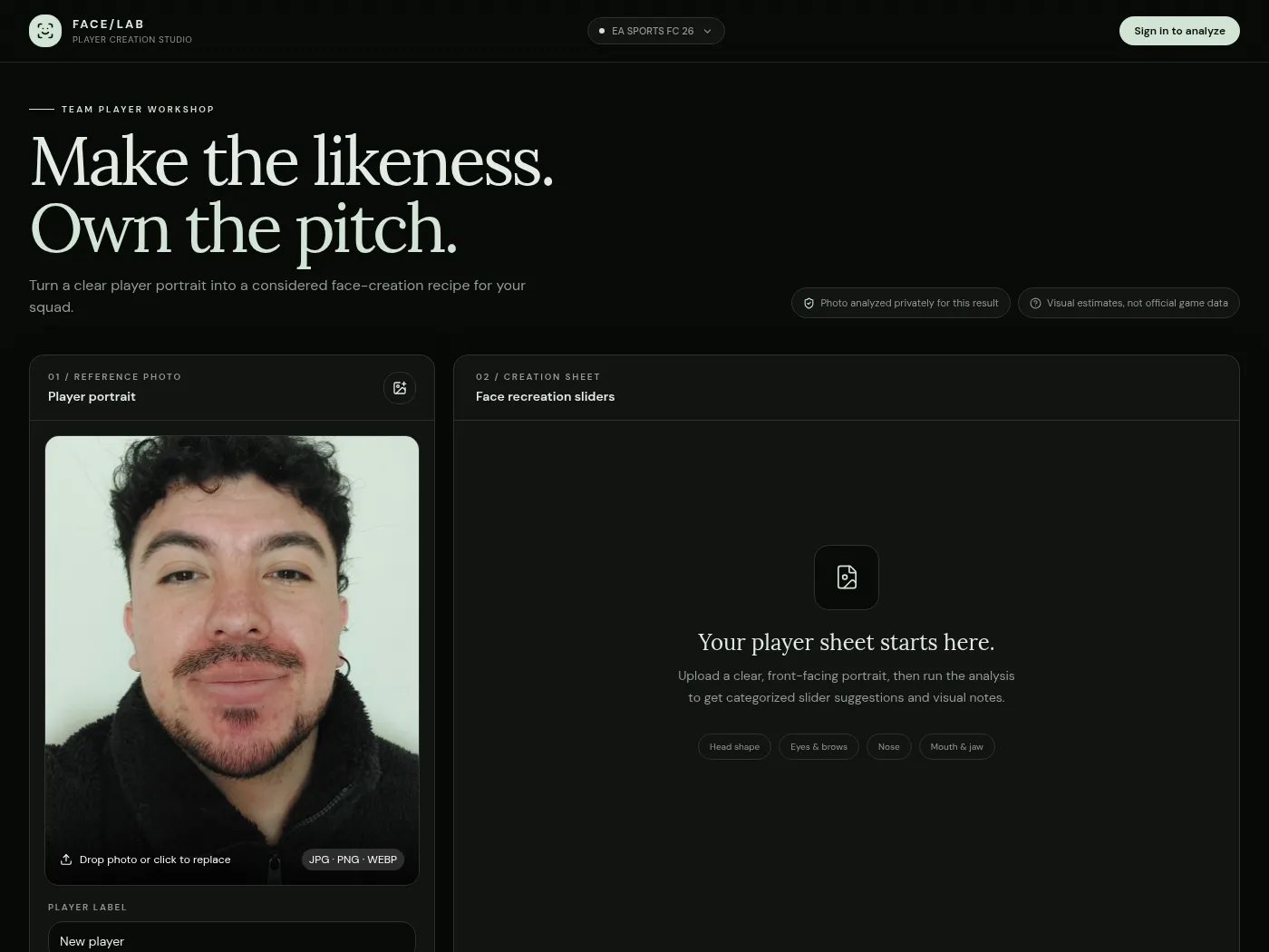 EA Player Creator AI