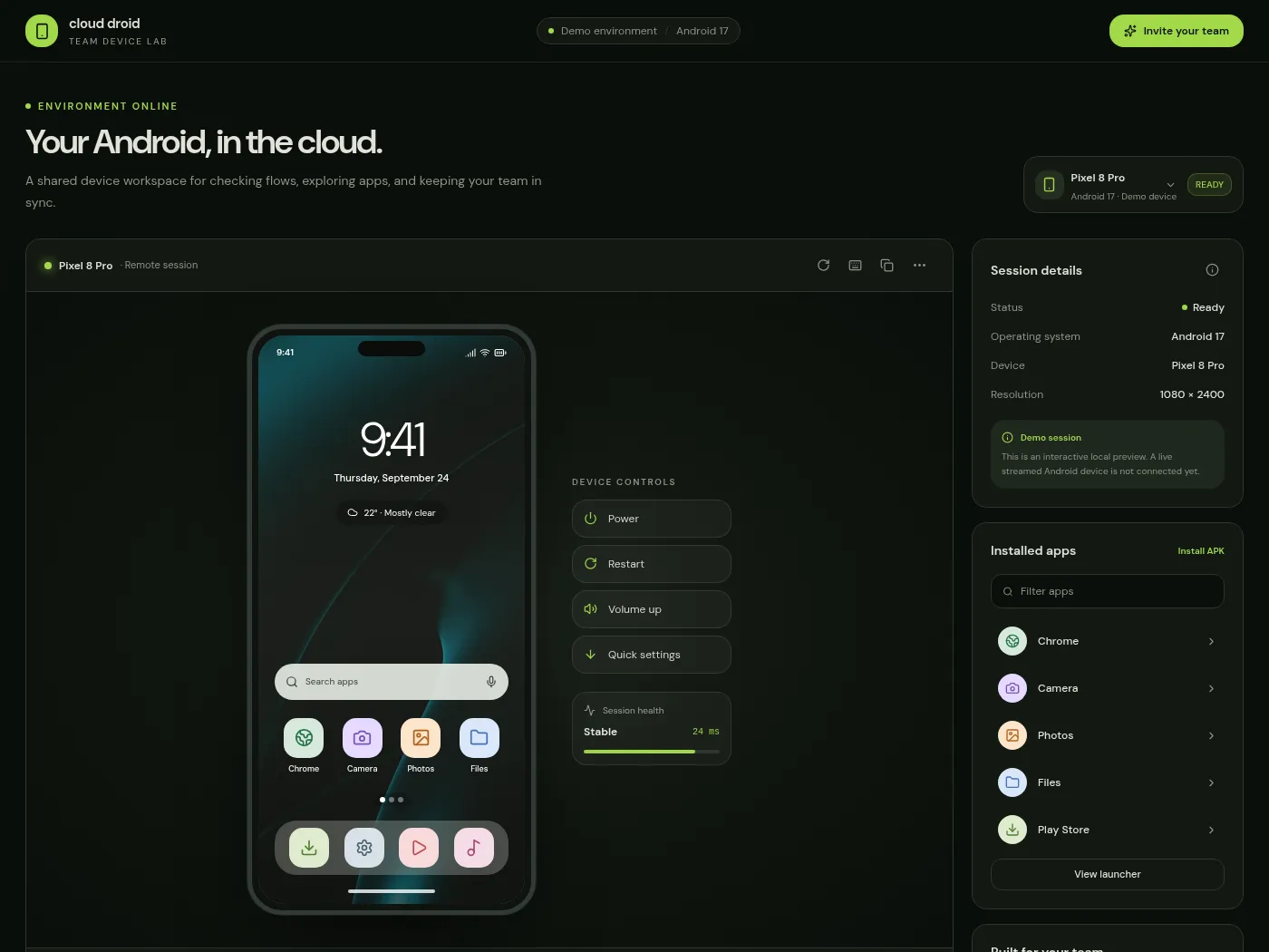 Cloud Droid Environment