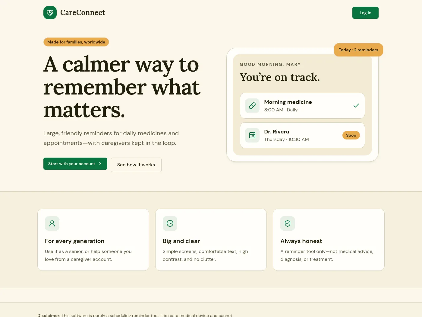 CareConnect Reminder Web App