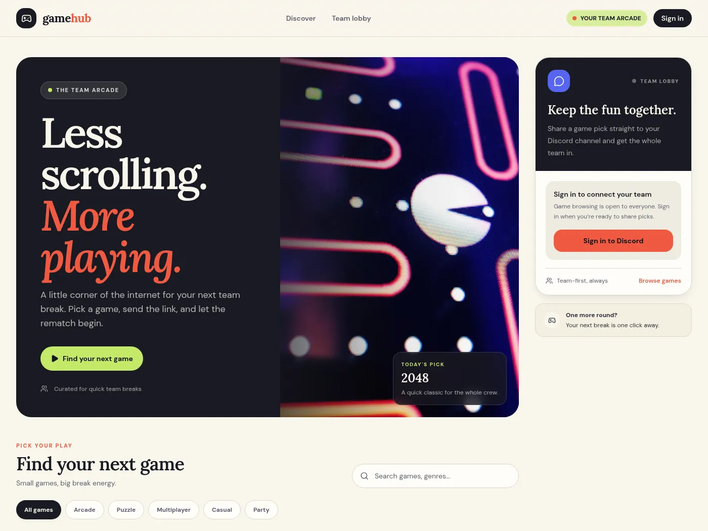 GameHub Portal