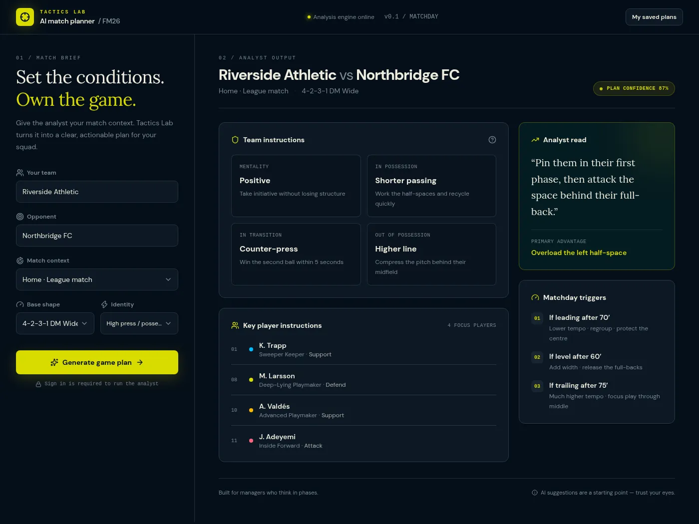 AI Tactics Creator
