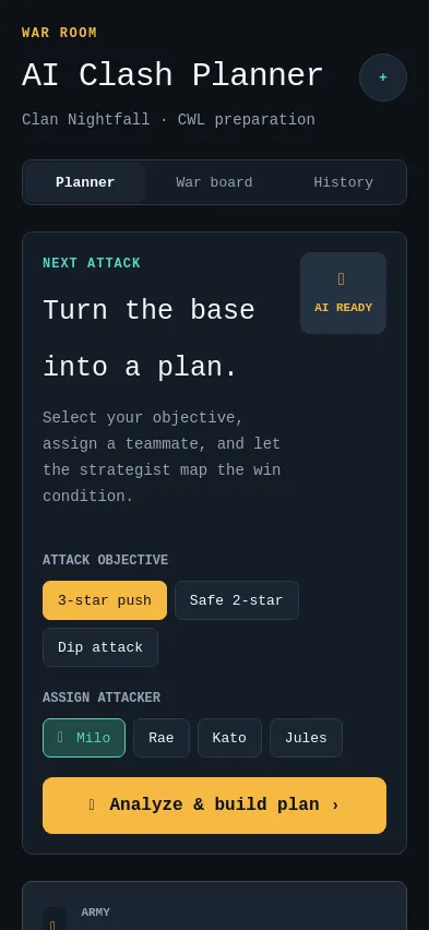 AI Clash Attack Planner