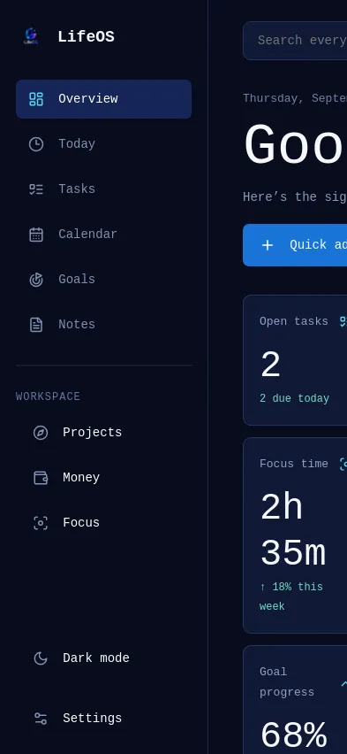 LifeOS – Connected Life Platform