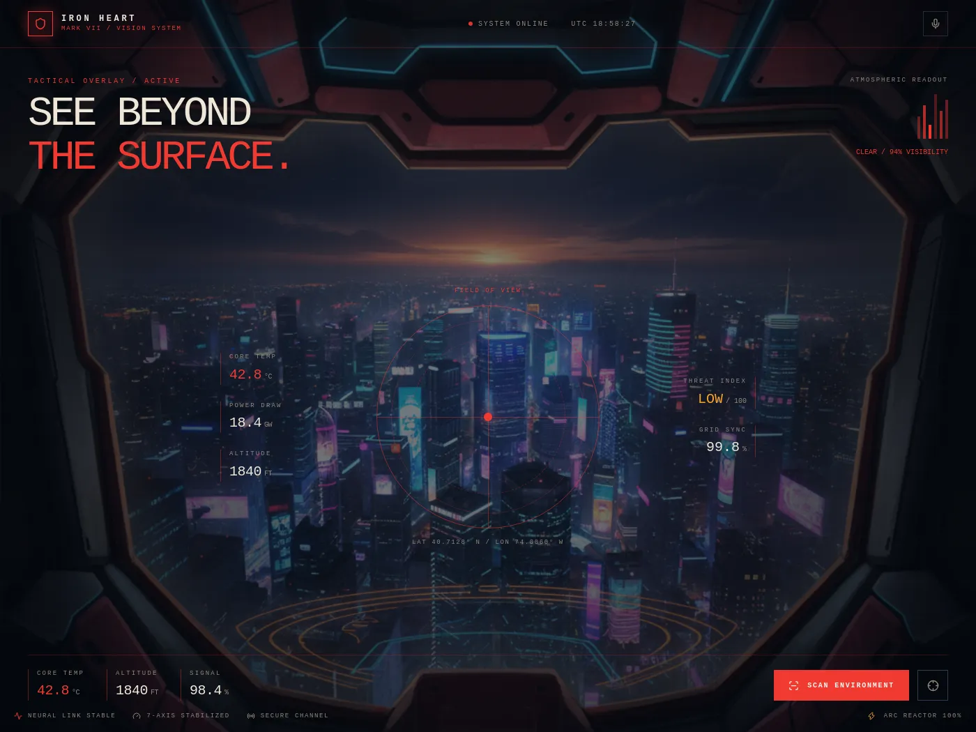 Iron Heart Vision UI