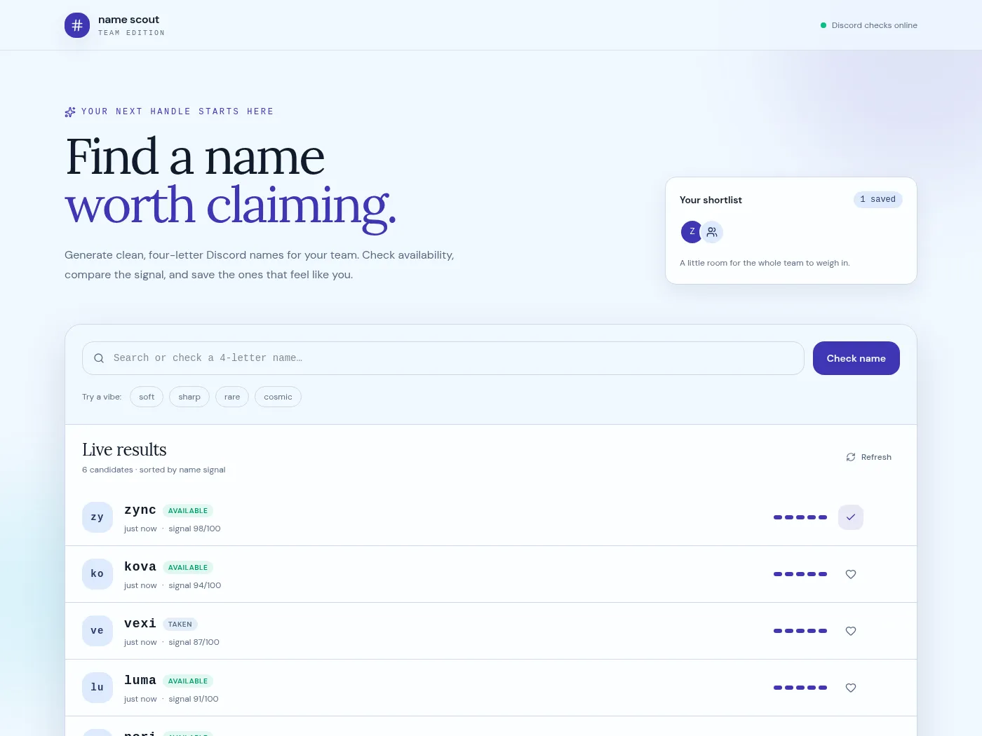 Discord Name Finder