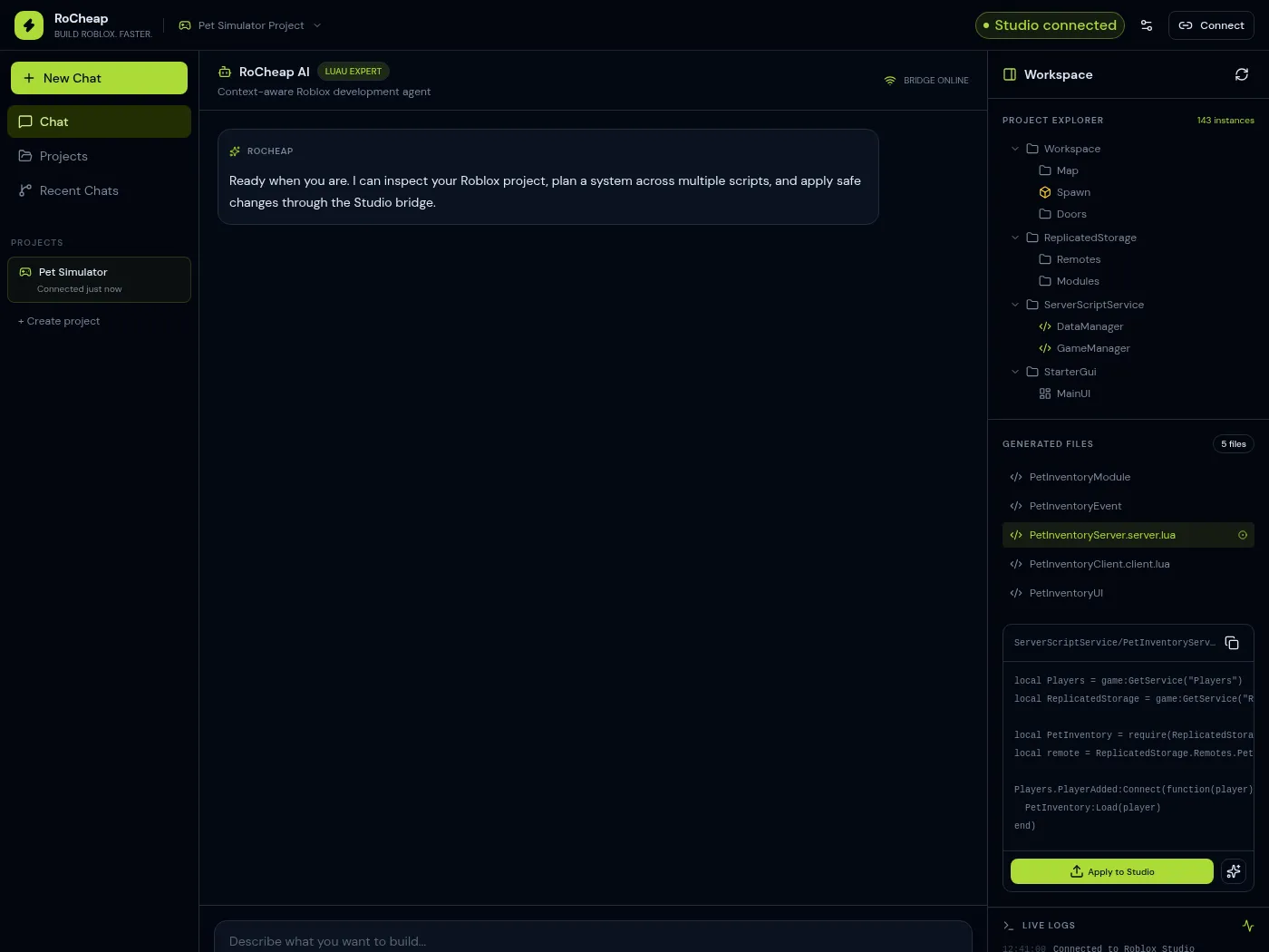 RoCheap Roblox AI Studio