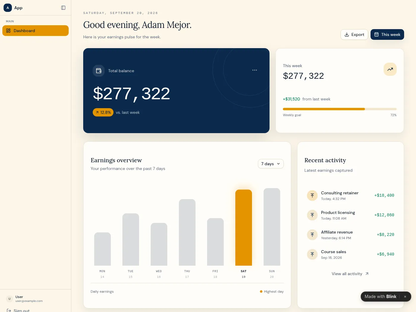 Earnings Insight Dashboard