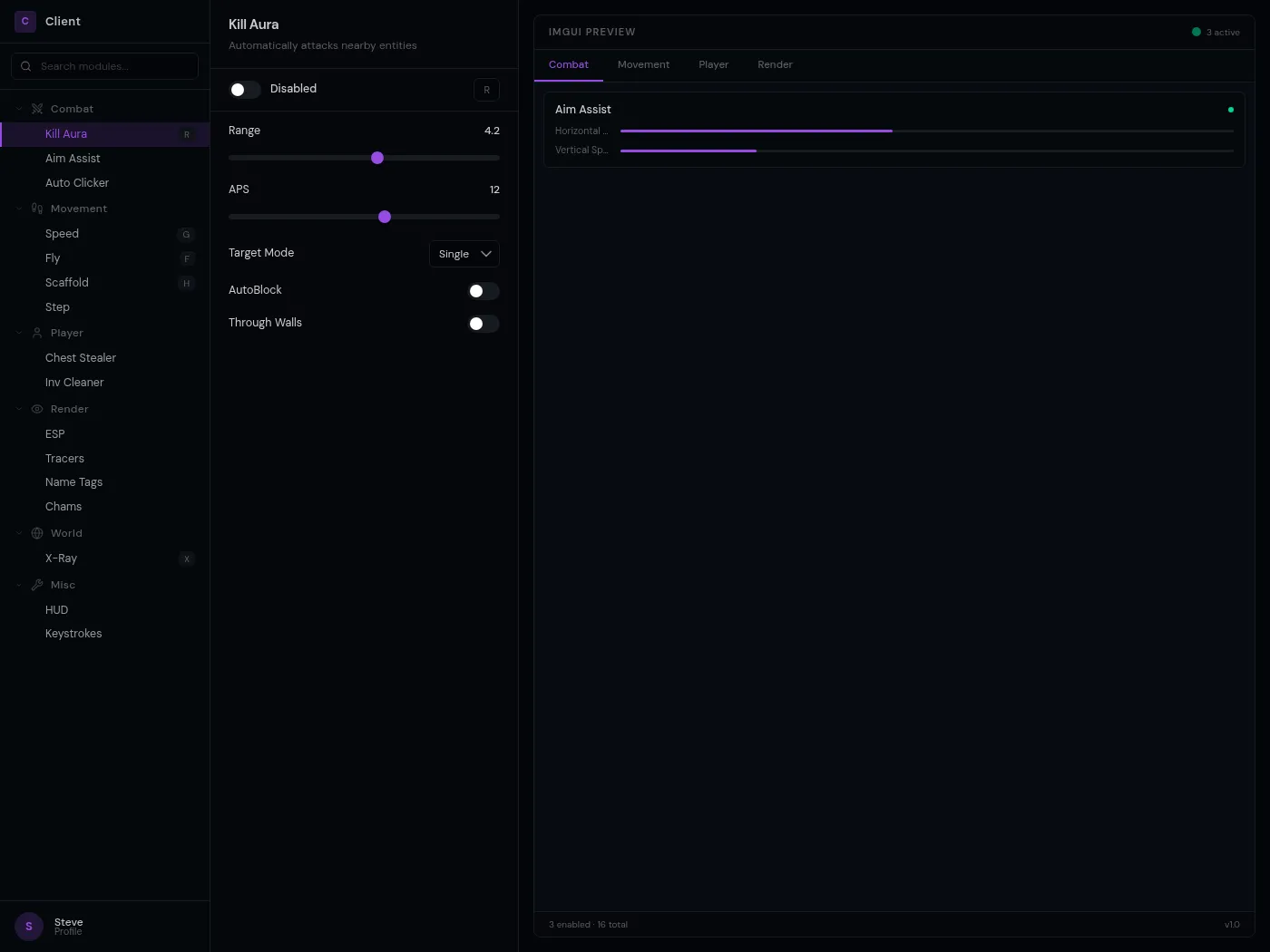 ImGui Menu Builder