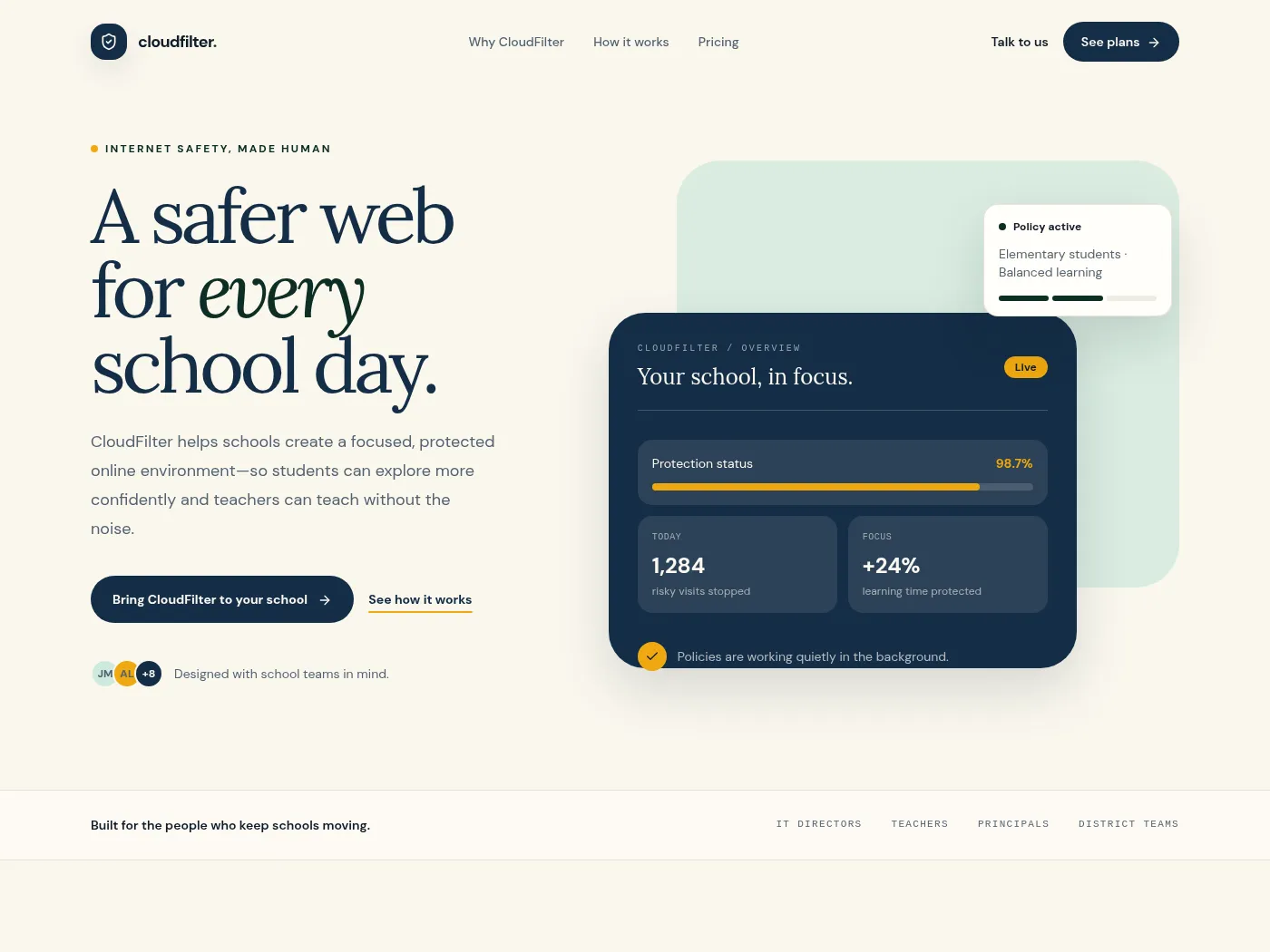 CloudFilter Schools Site