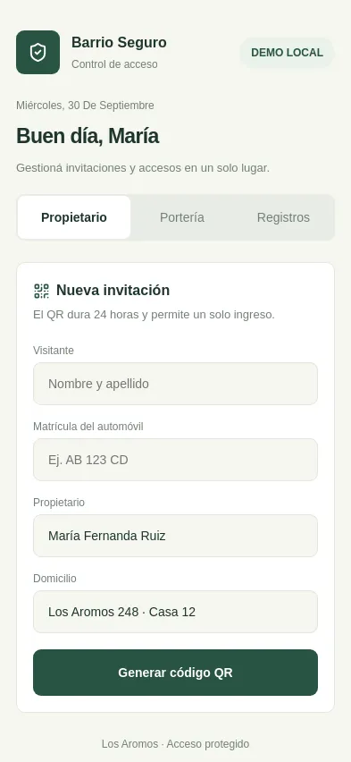 Barrio Acceso QR