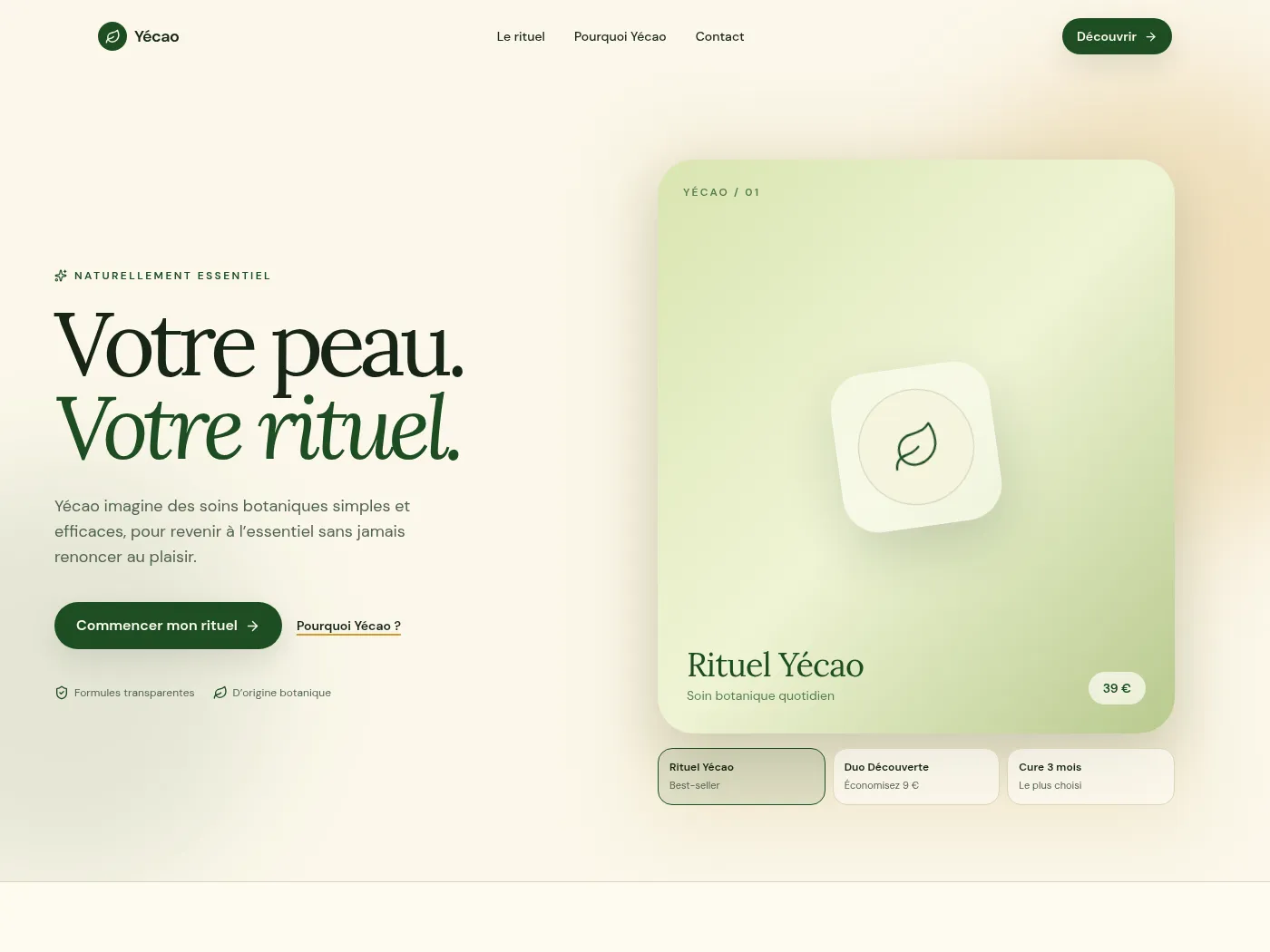 Yécao Pro Sales Site