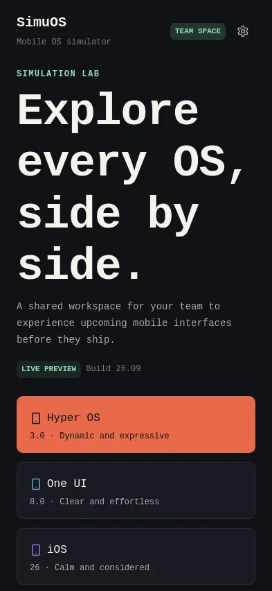 SimuOS Mobile Simulator