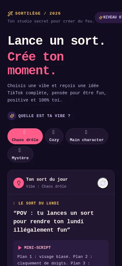 Sortilège TikTok 2026