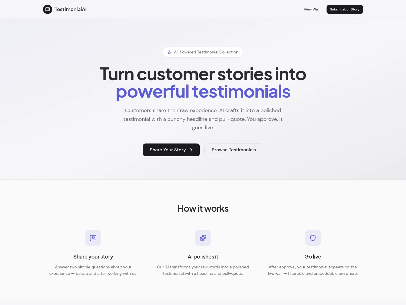 Testimonial AI Wall