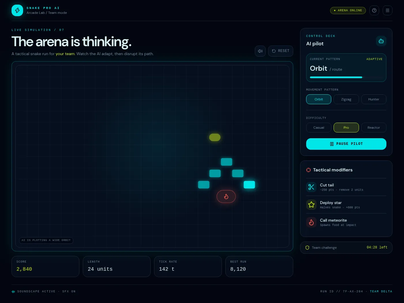 Snake Pro AI Arcade