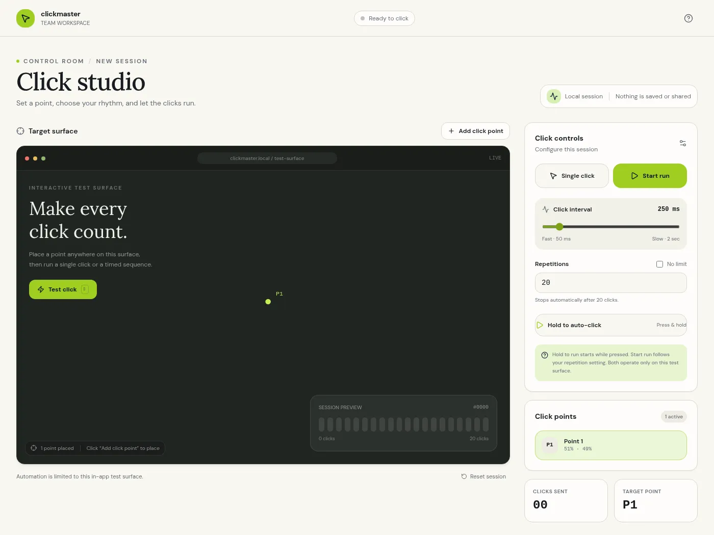 ClickMaster Web App