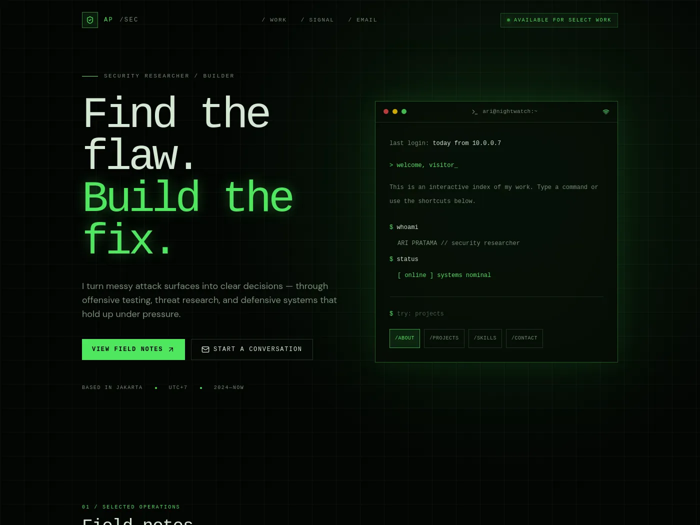 Terminal Portfolio Web