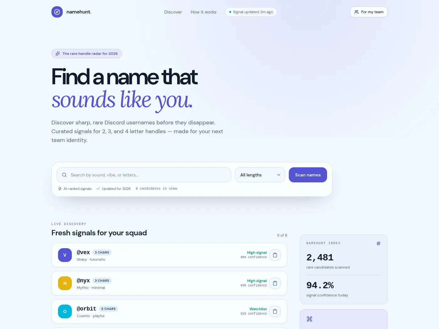 NameHunt Discord Checker