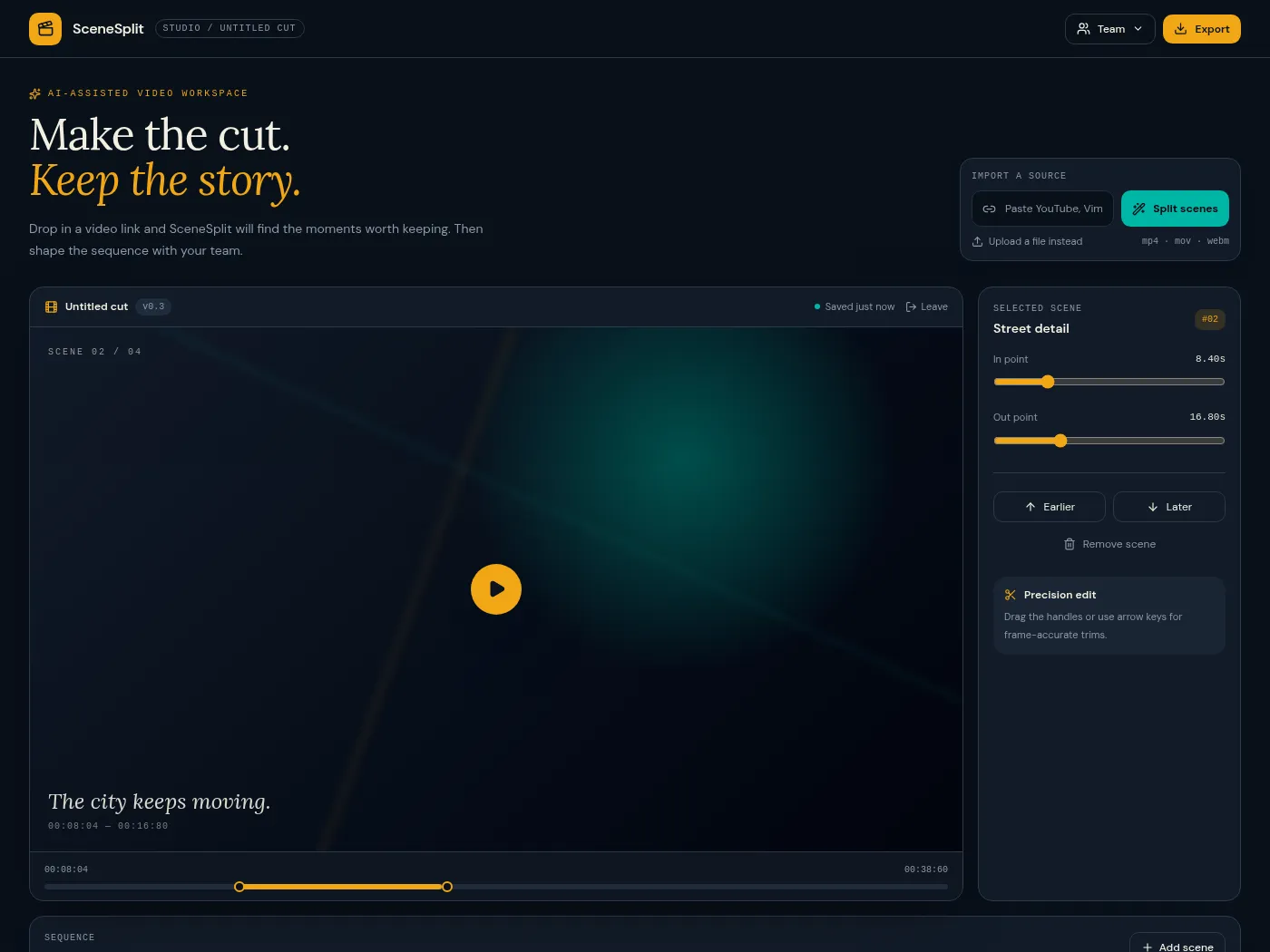 SceneSplit Video Editor