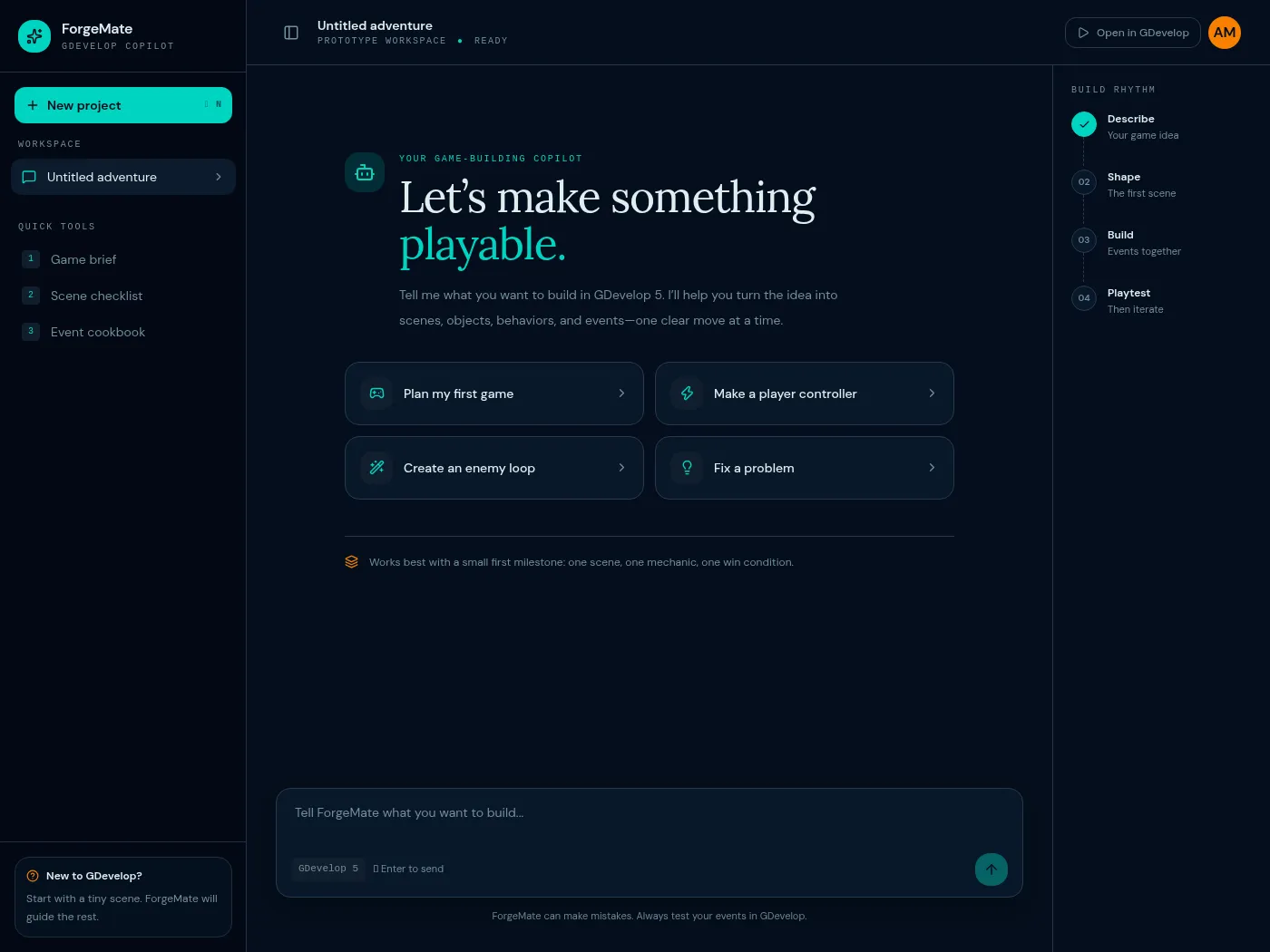 GDevelop Game Builder Agent