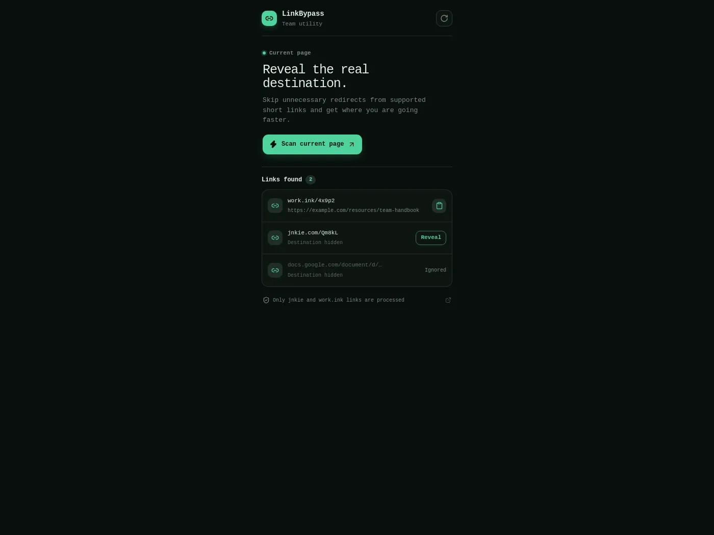 LinkBypass Chrome Extension
