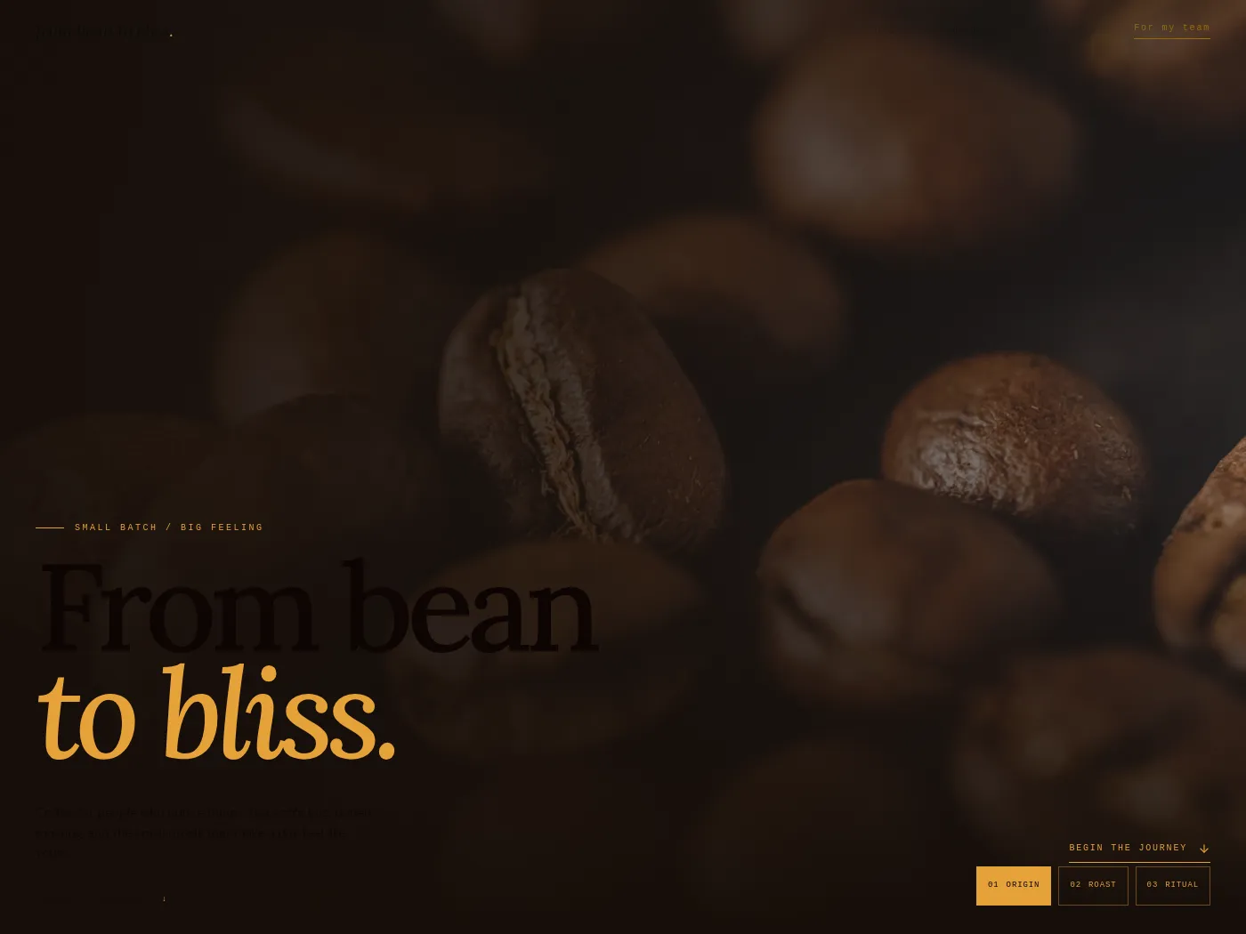 Bean to Bliss Web Experience