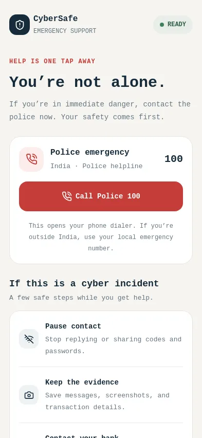 CyberSafe Alert App