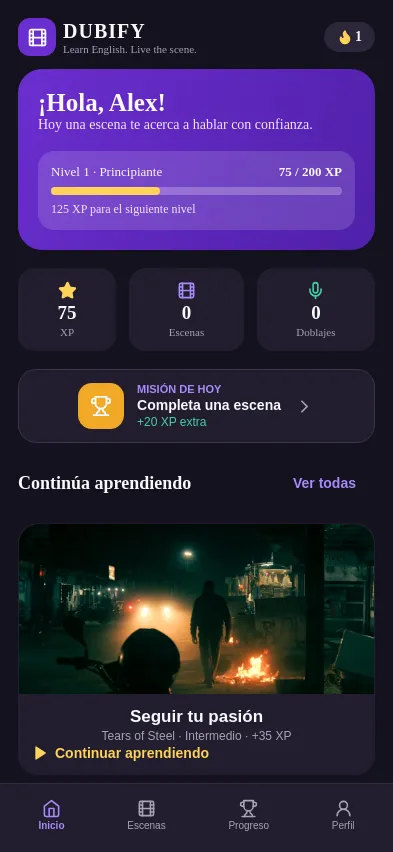 Dubify: Aprende Inglés Actuando