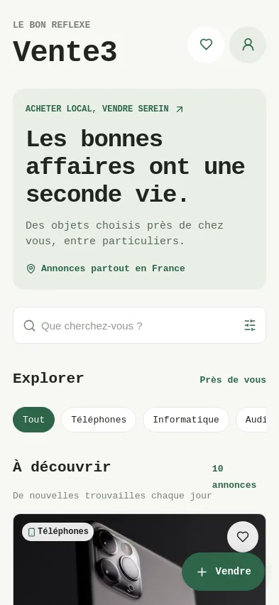 Vente3 iPhone Market