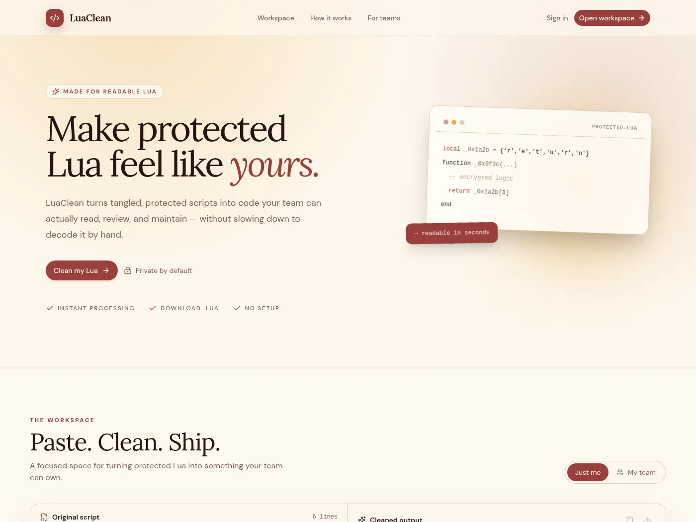 LuaCode Cleaner