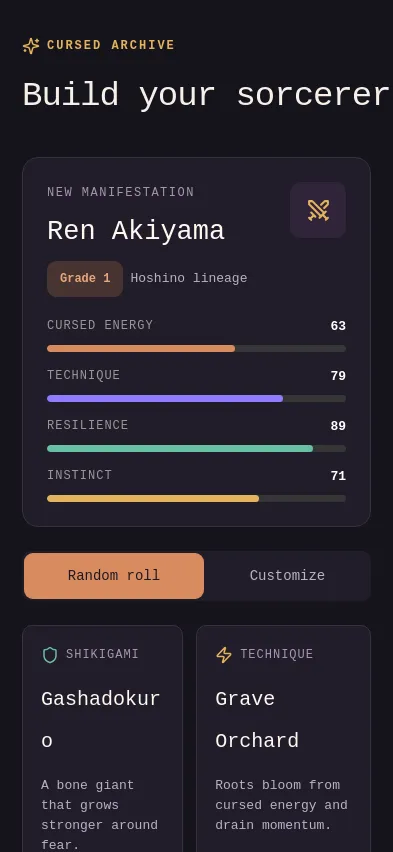 JJK Character Spinner