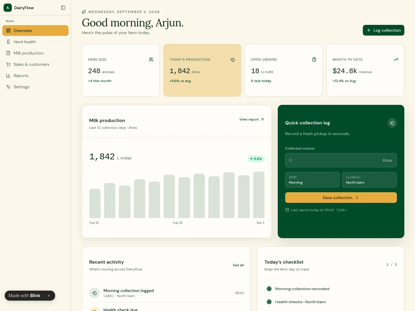 DairyFlow Manager