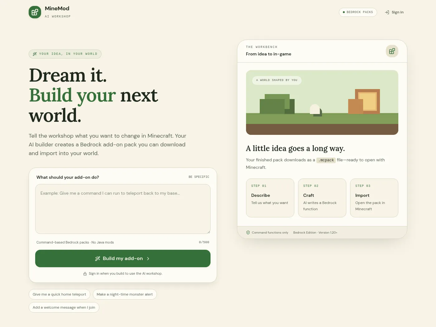 MineMod AI Builder