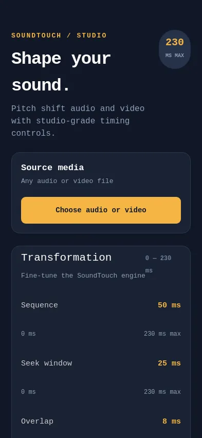 SoundTouch Pitch Studio