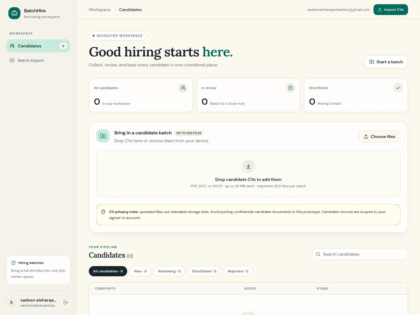 BatchHire Platform