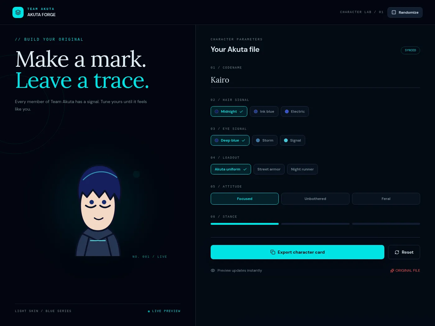 Akuta Character Creator
