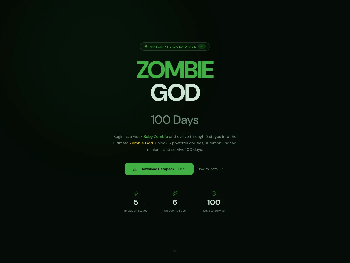 Zombie God Evolution Datapack