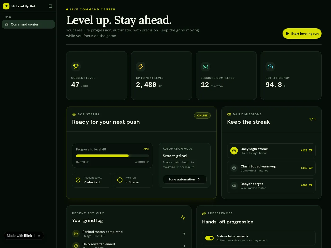 FF Level Up Bot App