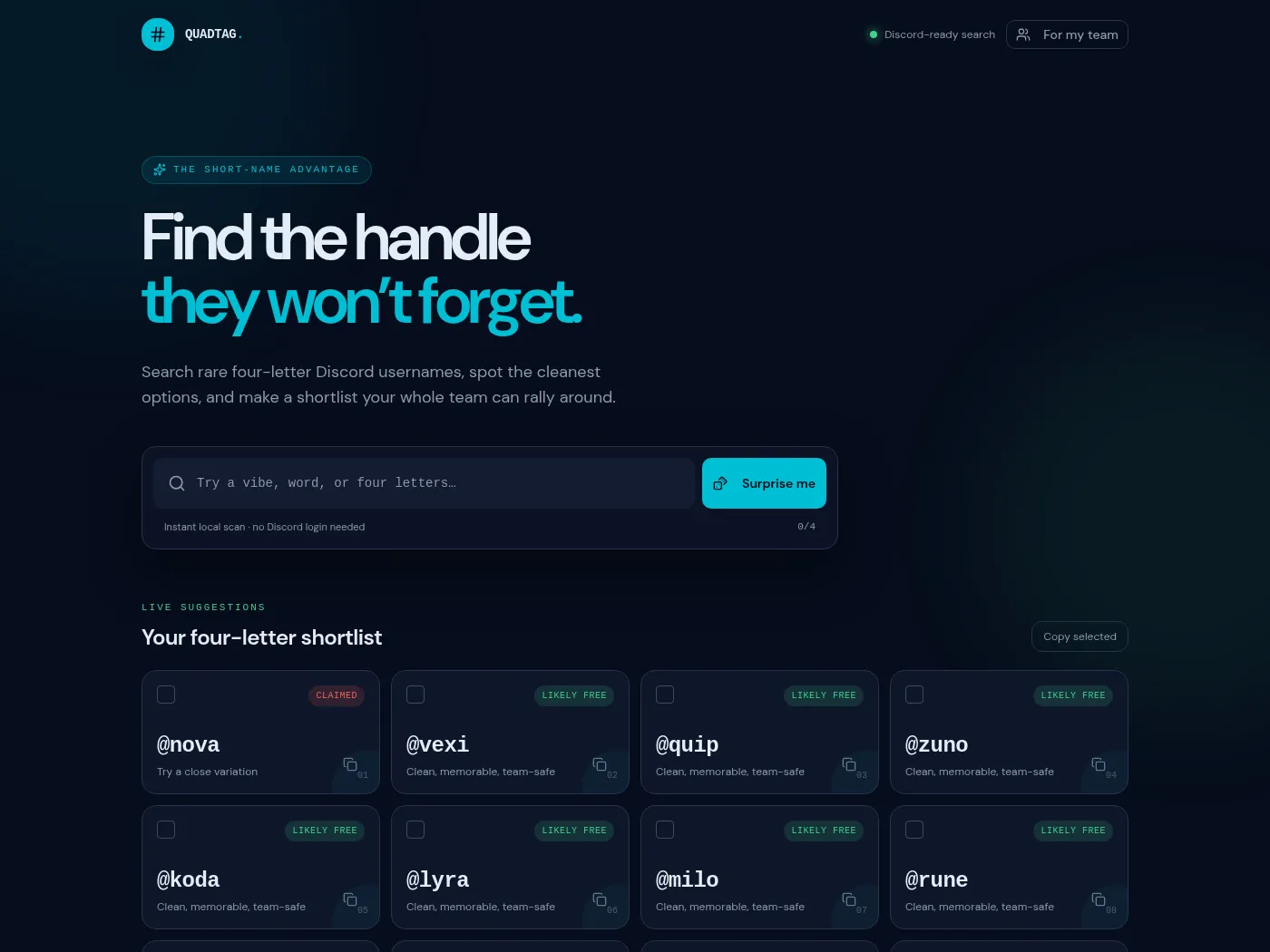 QuadTag Finder