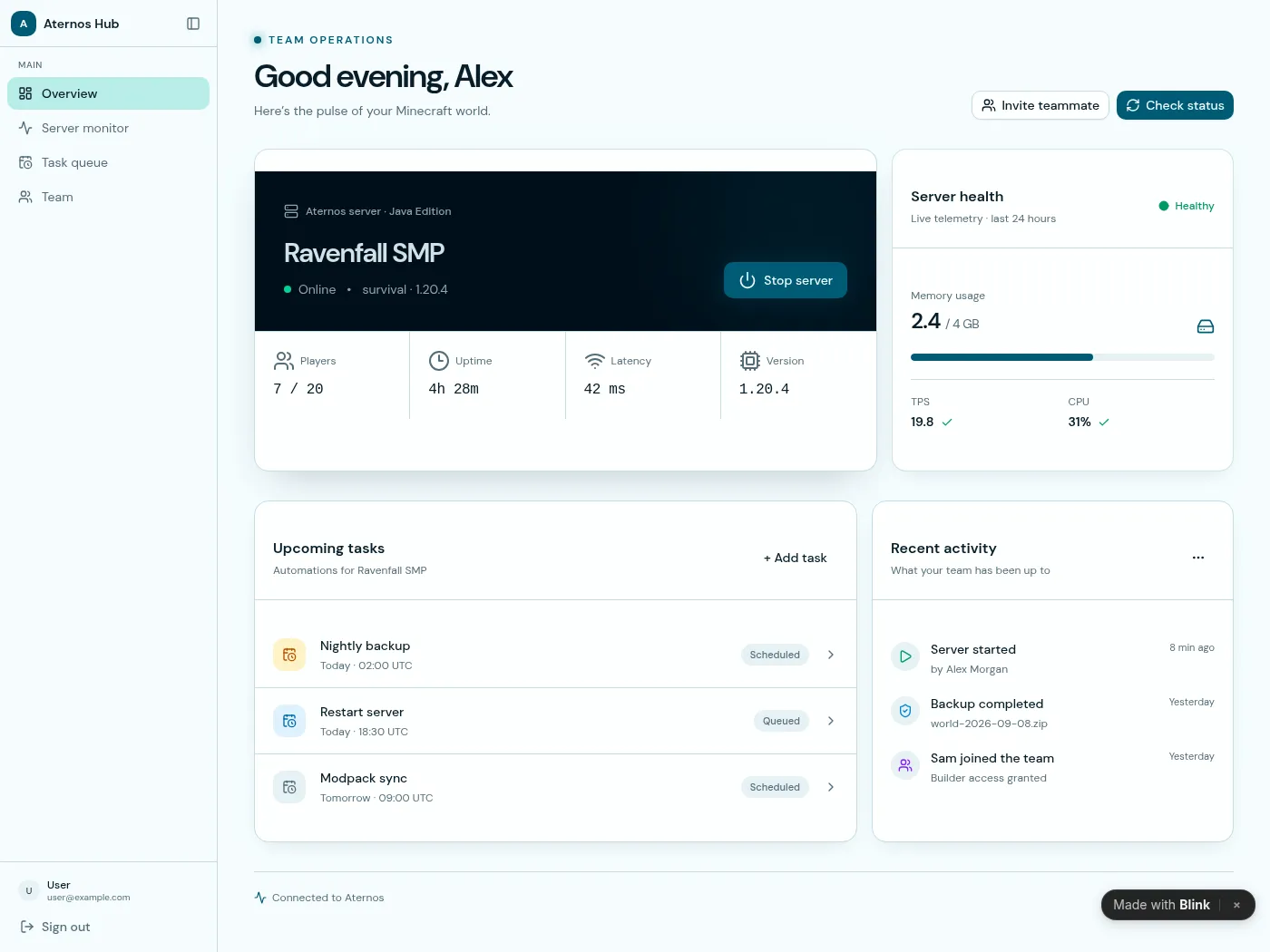 Aternos Team ServerHub