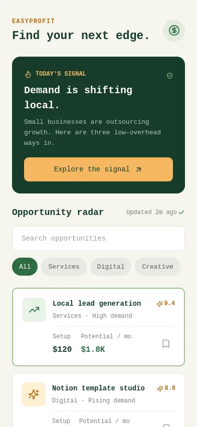 EasyProfit Mobile App