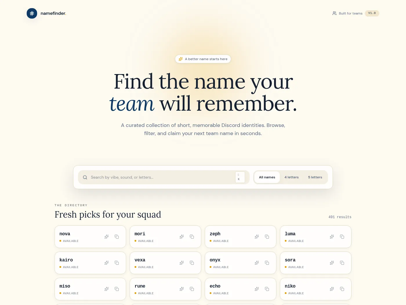 NameFinder for Discord