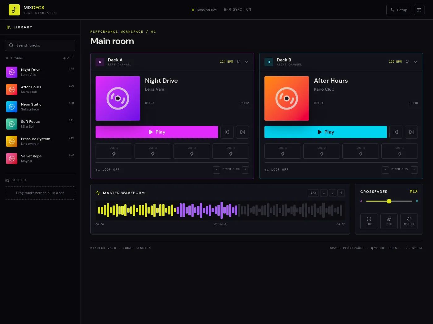 MixDeck Simulator