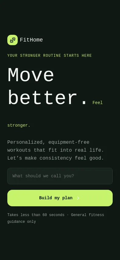 FitHome Workout App