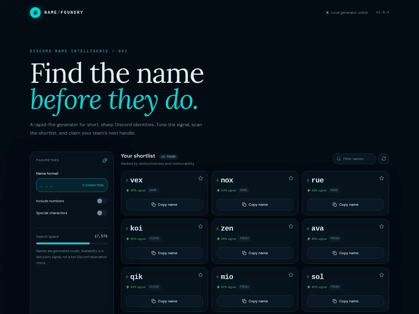 Discord Name Finder