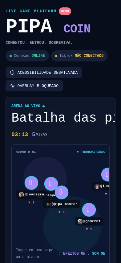 PIPA COIN Arena Live Game