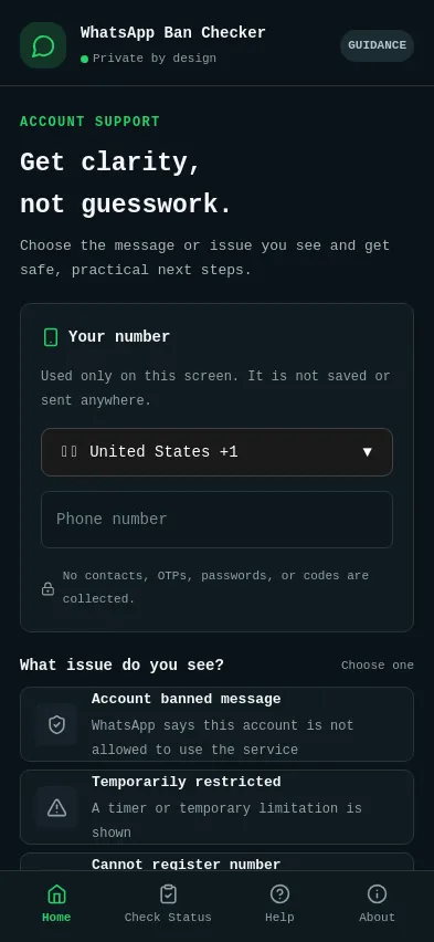 WhatsApp Ban Checker