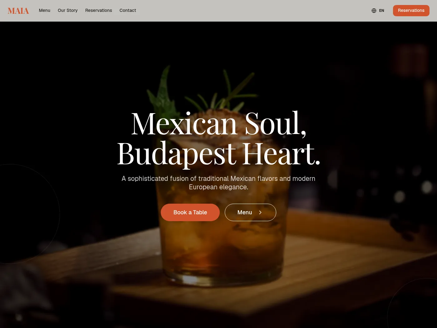 Maia Mexican Fusion Website