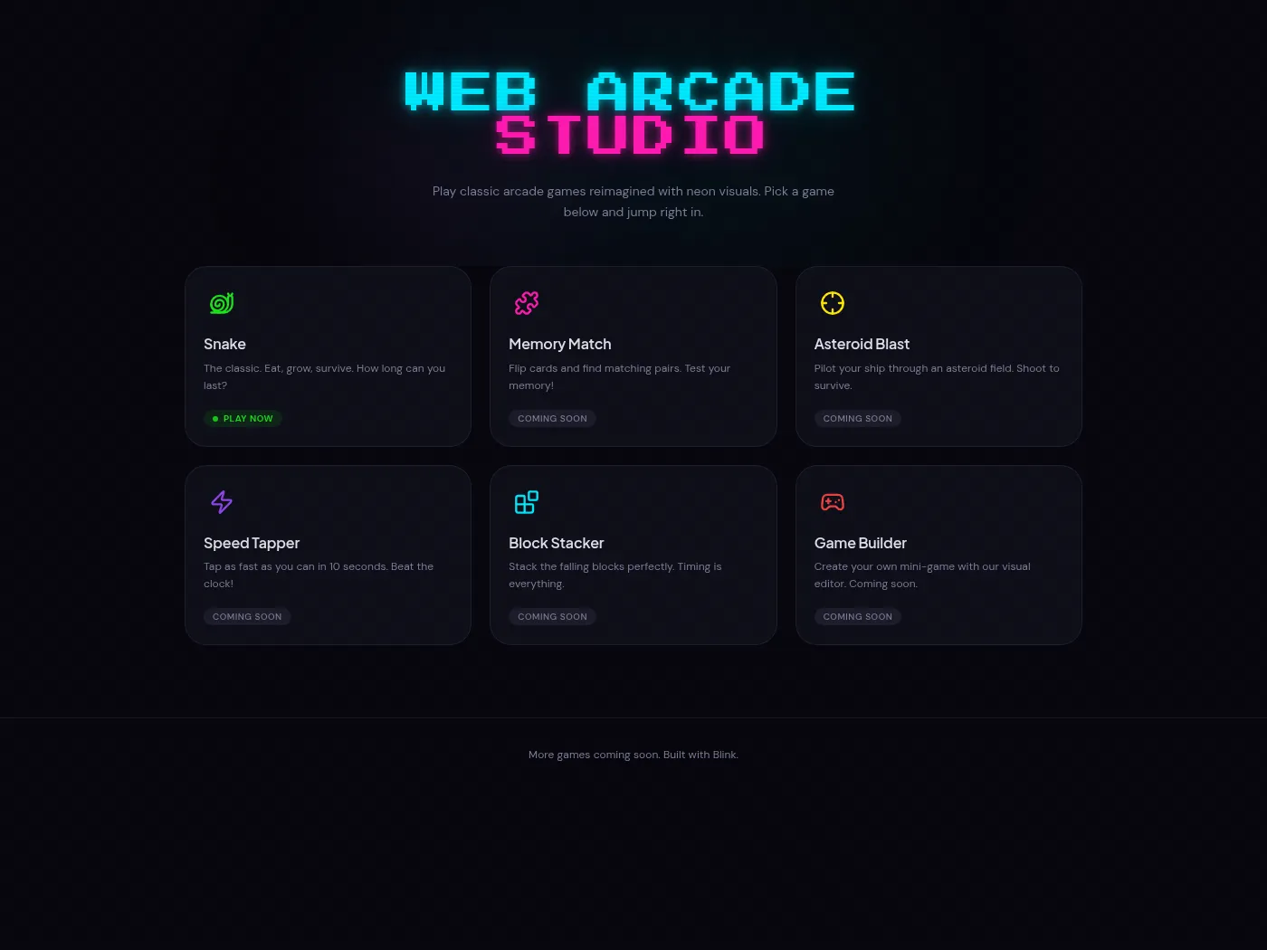 Web Arcade Studio